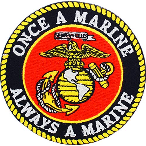 Officially Licensed United States Marine Corps USMC, Once A Marine Always A Marine Patch, with Iron-On Adhesive