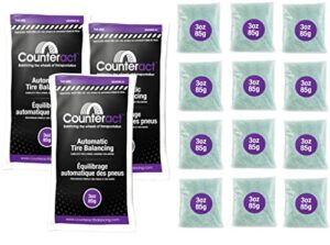 counteract 3oz-b12 centrifugal force tire/wheel balancing beads - off-road vehicles, light duty truck tires, (12) 3oz balance bead bags, (12) valve caps and cores