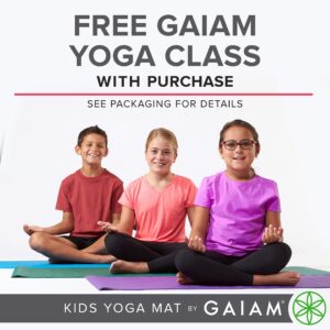 Gaiam Kids Yoga Mat Exercise Mat, Yoga for Kids with Fun Prints - Playtime for Babies, Active & Calm Toddlers and Young Children, Bunny Zen, 3mm