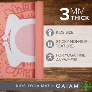 Gaiam Kids Yoga Mat Exercise Mat, Yoga for Kids with Fun Prints - Playtime for Babies, Active & Calm Toddlers and Young Children, Bunny Zen, 3mm