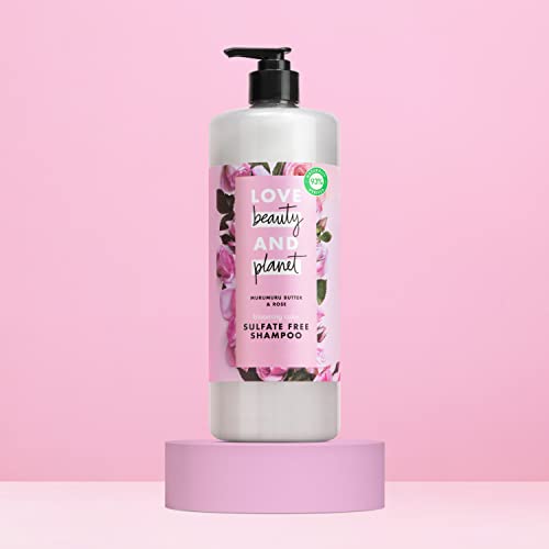 Love Beauty and Planet Blooming Color Sulfate-Free Shampoo Murumuru Butter & Rose, for Color Treated Hair Vegan, Paraben-free, Silicone-free, Cruelty-free 32.3 oz