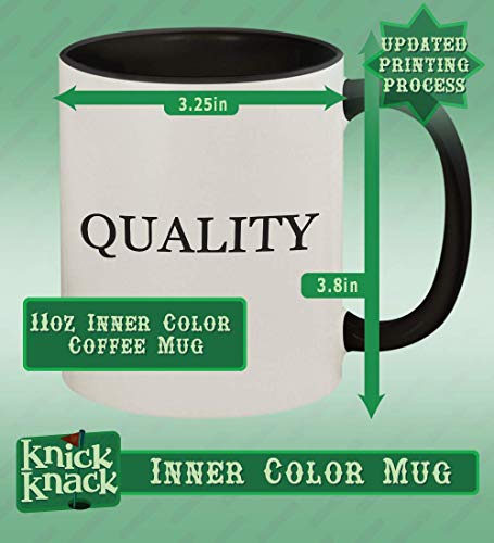 Knick Knack Gifts got eyers? - 11oz Ceramic Colored Handle and Inside Coffee Mug Cup, Black