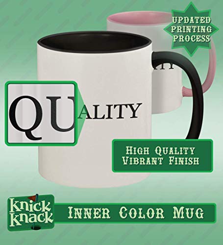 Knick Knack Gifts got eyers? - 11oz Ceramic Colored Handle and Inside Coffee Mug Cup, Black