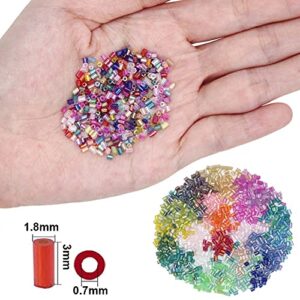 EuTengHao 7030Pcs Irregular Chips Stone Beads Natural Gemstone Beads and Glass Bugle Seed Beads Kit with Elastic String Pliers Lobster Clasps Jump Ring for Bracelet Necklace Earring DIY Jewelry Making