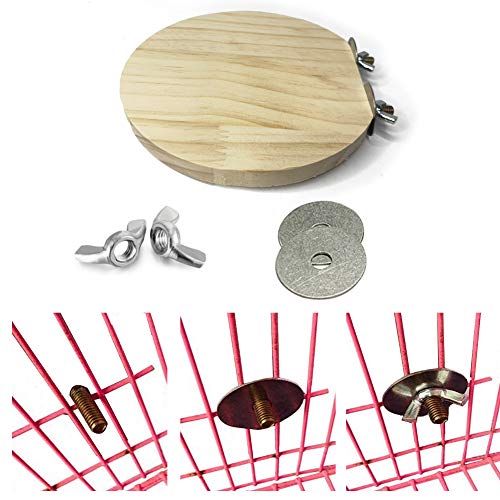 Hamiledyi 4 Pcs Natural Wood Hamster Stand Platform Rat Activity Playground Chinchilla Cage Accessories with Stainless Steel Washers for Bird, Parrot, Mouse, Gerbil and Dwarf