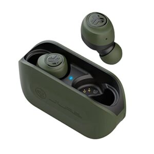 jlab go air true wireless bluetooth earbuds + charging case - green - dual connect - ip44 sweat resistance - bluetooth 5.0 connection - 3 eq sound settings signature, balanced, bass boost