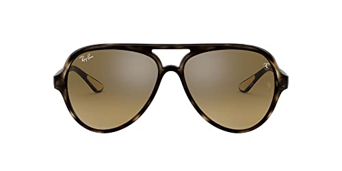 Ray-Ban RB4125M Scuderia Ferrari Collection Aviator Sunglasses, Havana/Brown Mirrored Gradient Grey, 57 mm