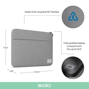 Solo Re:Focus 15.6 Inch Laptop Sleeve, Grey