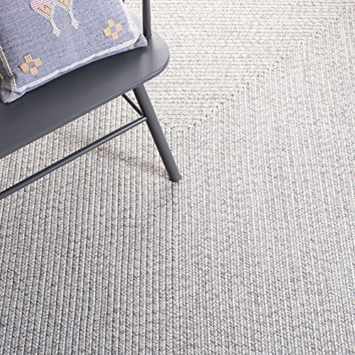 SAFAVIEH Braided Collection 4' x 6' Silver/Grey BRD315F Handmade Country Cottage Reversible Area Rug