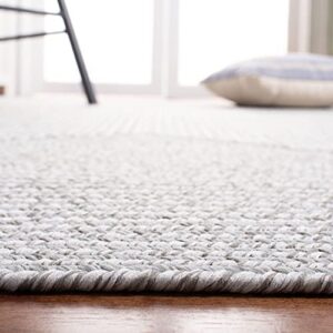 SAFAVIEH Braided Collection 4' x 6' Silver/Grey BRD315F Handmade Country Cottage Reversible Area Rug