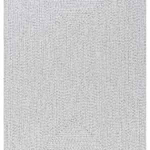 SAFAVIEH Braided Collection 4' x 6' Silver/Grey BRD315F Handmade Country Cottage Reversible Area Rug