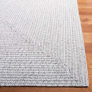 SAFAVIEH Braided Collection 4' x 6' Silver/Grey BRD315F Handmade Country Cottage Reversible Area Rug