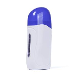 portable wax warmer for hair removal wax roller machine, electric depilatory roll on wax heater home waxing machine for travel & at-home waxing & spa, blue