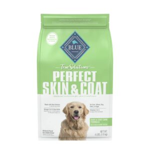 blue buffalo true solutions perfect skin & coat natural adult dry dog food, salmon 4-lb