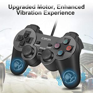 Cipon Wired Controller Compatible with PS-2 Console, Black Remote Gamepad with 2.2M Cable