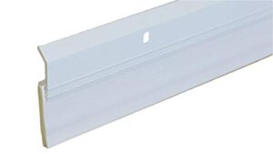 heavy duty weight aluminum with long vinyl door sweep (4 ft, white)