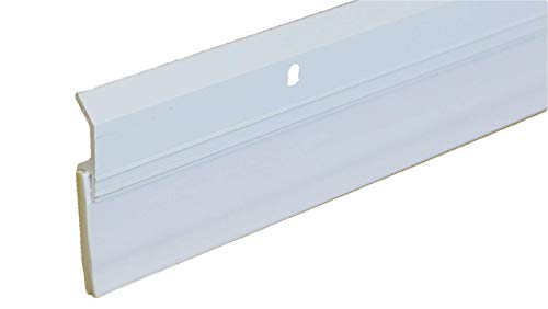 Heavy Duty Weight Aluminum with Long Vinyl Door Sweep (4 FT, White)