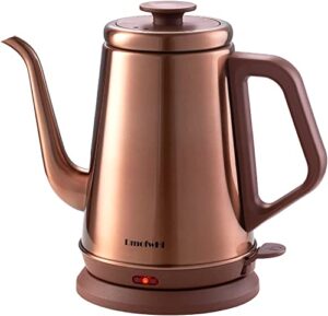 dmofwhi 1000w gooseneck electric kettle (1.0l),100% stainless steel bpa free tea kettle with auto shut - off protection, pour over coffee kettle -copper