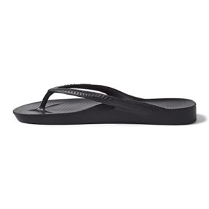 archies footwear - flip flop sandals – offering great arch support and comfort - black (women's us 7/men's us 6)