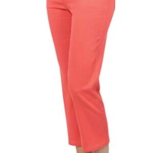 PajamaJeans Pull On Capris For Women - Womens Capri Jeans, Coral, 2X