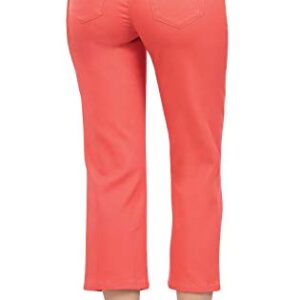 PajamaJeans Pull On Capris For Women - Womens Capri Jeans, Coral, 2X