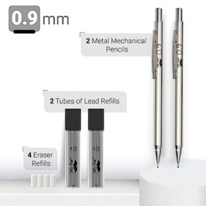 Mr. Pen- Mechanical Pencils, Metal, 0.9mm, 2 Pack, Drafting and Lead Pencils