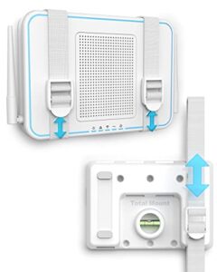 totalmount universal mount for electronics – adjustable wall mount for your router, wireless system, cable modem, dvr, xbox, playstation, and more (standard shelf – white)