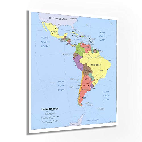 HISTORIX 2006 Latin America Map Poster - 20x24 Inch Central and South America Map - Latin American Poster - South America Map Poster - South America Wall Map