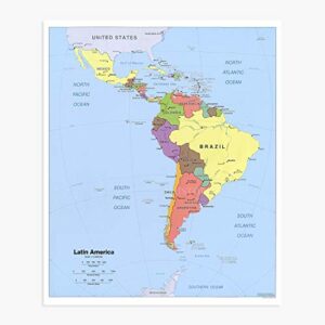 HISTORIX 2006 Latin America Map Poster - 20x24 Inch Central and South America Map - Latin American Poster - South America Map Poster - South America Wall Map