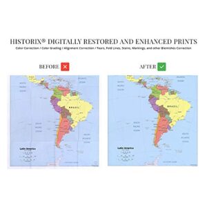 HISTORIX 2006 Latin America Map Poster - 20x24 Inch Central and South America Map - Latin American Poster - South America Map Poster - South America Wall Map