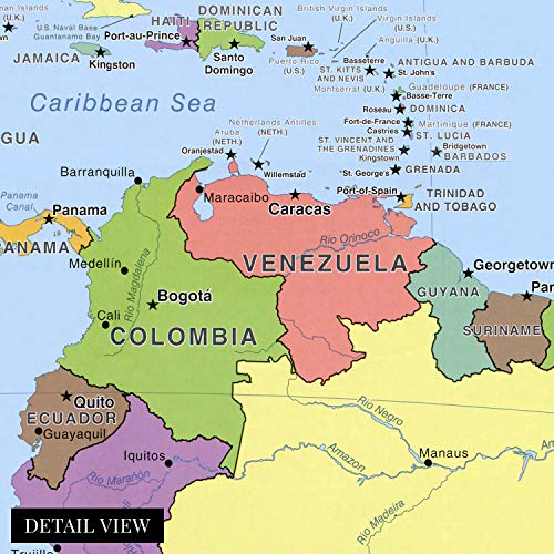 HISTORIX 2006 Latin America Map Poster - 20x24 Inch Central and South America Map - Latin American Poster - South America Map Poster - South America Wall Map