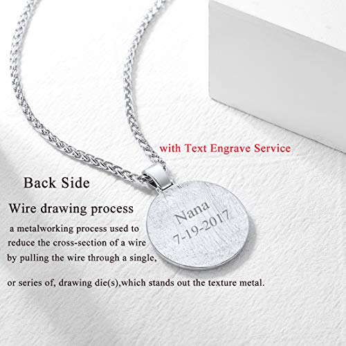 U7 Custom Photo Necklace Men Women Personalized Jewelry Customized Any Picture Pendant Stainless Steel Chain 18-30 Inch, Mothers Day Lover Gift Ice Out Platinum Image Necklaces