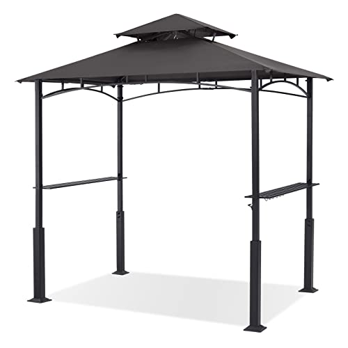 ABCCANOPY 8'x 5' Grill Gazebo Canopy - Outdoor BBQ Gazebo Shelter with LED Light, Patio Canopy Tent for Barbecue and Picnic (Dark Gray)