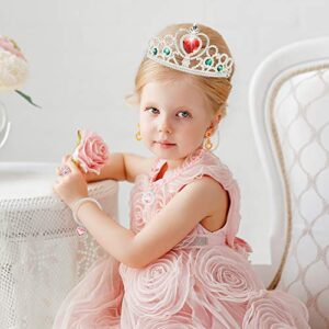 Princess Jewelry Boutique Dress Up and Elegant Shoe(4 Pairs of Girls Heels Shoes),Role Play Fashion Accessories of Crowns, Necklaces, Bracelets, Rings,Girls Beauty Gift Toys for Age 2 3 4 5 6 Year Old