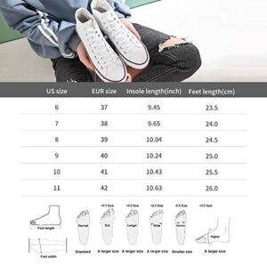 hash bubbie Women's High top Sneakers Classic High Tops Canvas Shoes for Women Lace up Tennis Shoes Fashion Canvas Sneakers Casual Shoes for Walking（ White,US8）