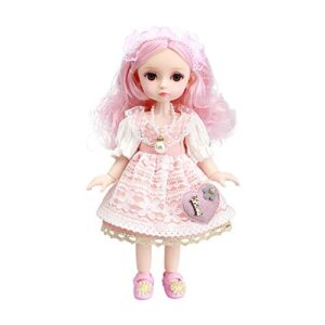 little bado girls 1/6 sd bjd doll 10 inch 13 removable joints dolls for age 3+year old girls dolls kids dolls for baby cute doll toy with clothes and shoes birthday for girls pink hair