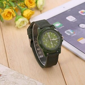 Men's Nylon Watches, 4 Colors Electronic Analog Wrist Watch Round Nylon Strap Military Wristwatch(4#)