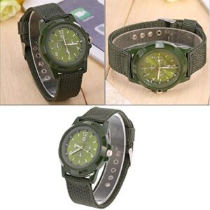 Men's Nylon Watches, 4 Colors Electronic Analog Wrist Watch Round Nylon Strap Military Wristwatch(4#)