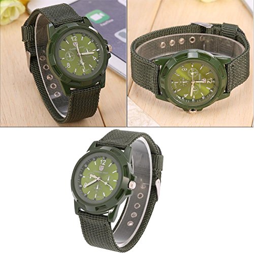 Men's Nylon Watches, 4 Colors Electronic Analog Wrist Watch Round Nylon Strap Military Wristwatch(4#)