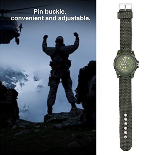 Men's Nylon Watches, 4 Colors Electronic Analog Wrist Watch Round Nylon Strap Military Wristwatch(4#)