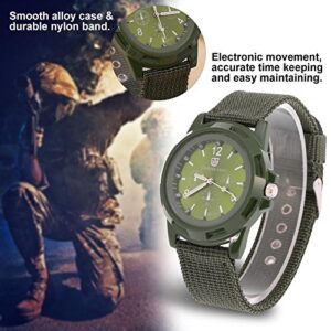 Men's Nylon Watches, 4 Colors Electronic Analog Wrist Watch Round Nylon Strap Military Wristwatch(4#)