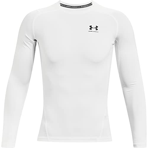 Under Armour Men's Armour HeatGear Compression Long-Sleeve T-Shirt , White/Black , X-Large