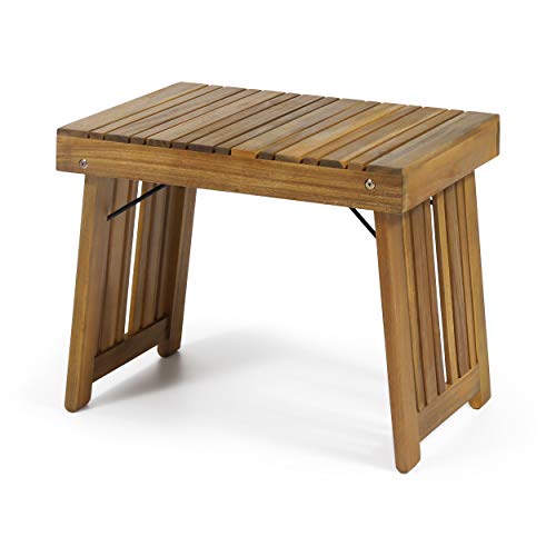 Christopher Knight Home Hilton Outdoor Acacia Wood Folding Side Table, Teak Finish