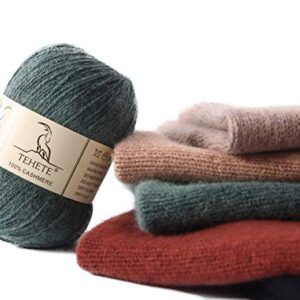 TEHETE 100% Cashmere Yarn for Crocheting 3-Ply Warm Soft Luxurious Fuzzy Knitting Yarn (Grey)