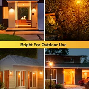 Yellow LED Light Bulbs [ 4 Pack ], A19 Bug Light Bulb Outside, 2000K Dimmable E26 Bug Lights 10W(60W Equivalent) Non-Attracting, Yellow for Porch Lights for Home, Halloween Decorative Illumination