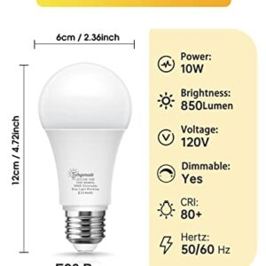 Yellow LED Light Bulbs [ 4 Pack ], A19 Bug Light Bulb Outside, 2000K Dimmable E26 Bug Lights 10W(60W Equivalent) Non-Attracting, Yellow for Porch Lights for Home, Halloween Decorative Illumination