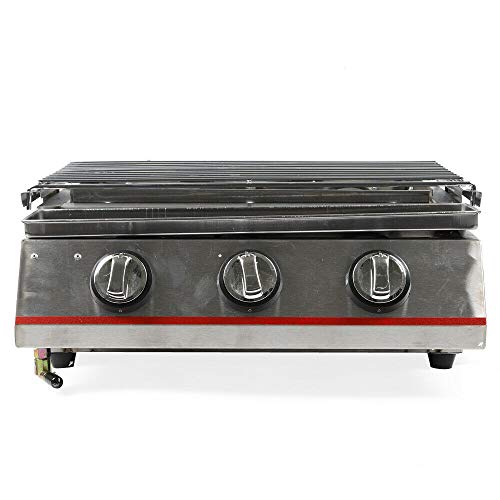 3 Burner Gas BBQ Stainless Steel Portable Grill Cooker Outdoor smokeless