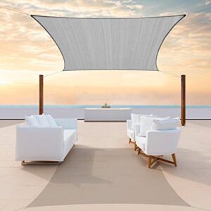 colourtree 16' x 20' grey rectangle - ctapr1620 sun shade sail canopy mesh fabric uv block - commercial heavy duty - 190 gsm - 3 years warranty