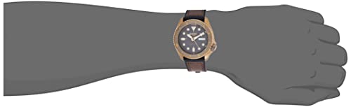 SEIKO Men's 5 Sports Stainless Steel Automatic Watch with Silicone Strap, Brown, 22 (Model: SRPE80)