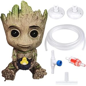 teemo aquarium groot air bubbler decorations, air bubbler decorations for fish tank.(large size 3.75'x5.7'x3.5')